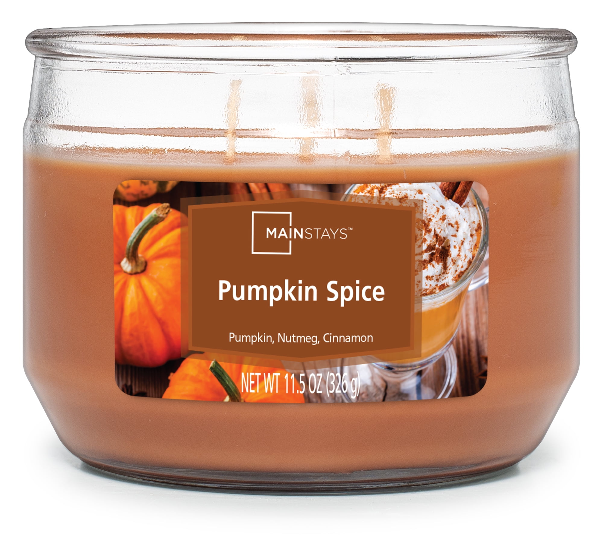 (2 pack) Mainstays Pumpkin Spice Scented 3 Wick Candle, 11.5 oz. - Walmart.com