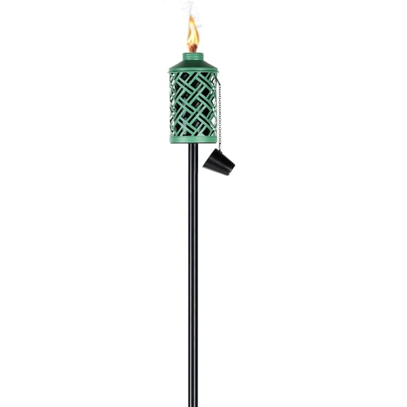 Mainstays Punched Yard Torch Green Outdoor Garden Torch with Flickering ...