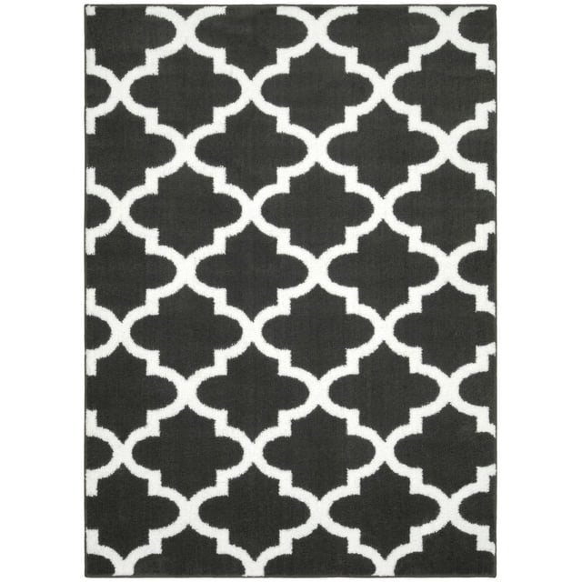 Mainstays Quatrefoil Geometric Durable Stain-Resistant Indoor Area Rug ...