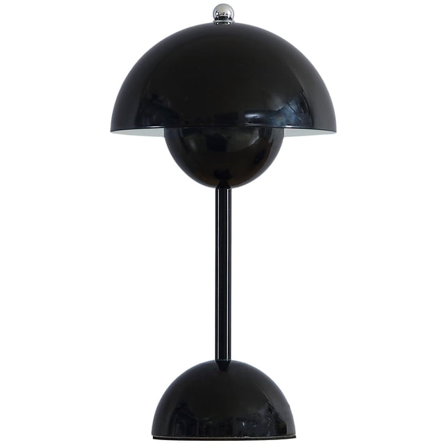 Mainstays Rechargeable 12" Black LED flowerpot Portable Metal Table ...