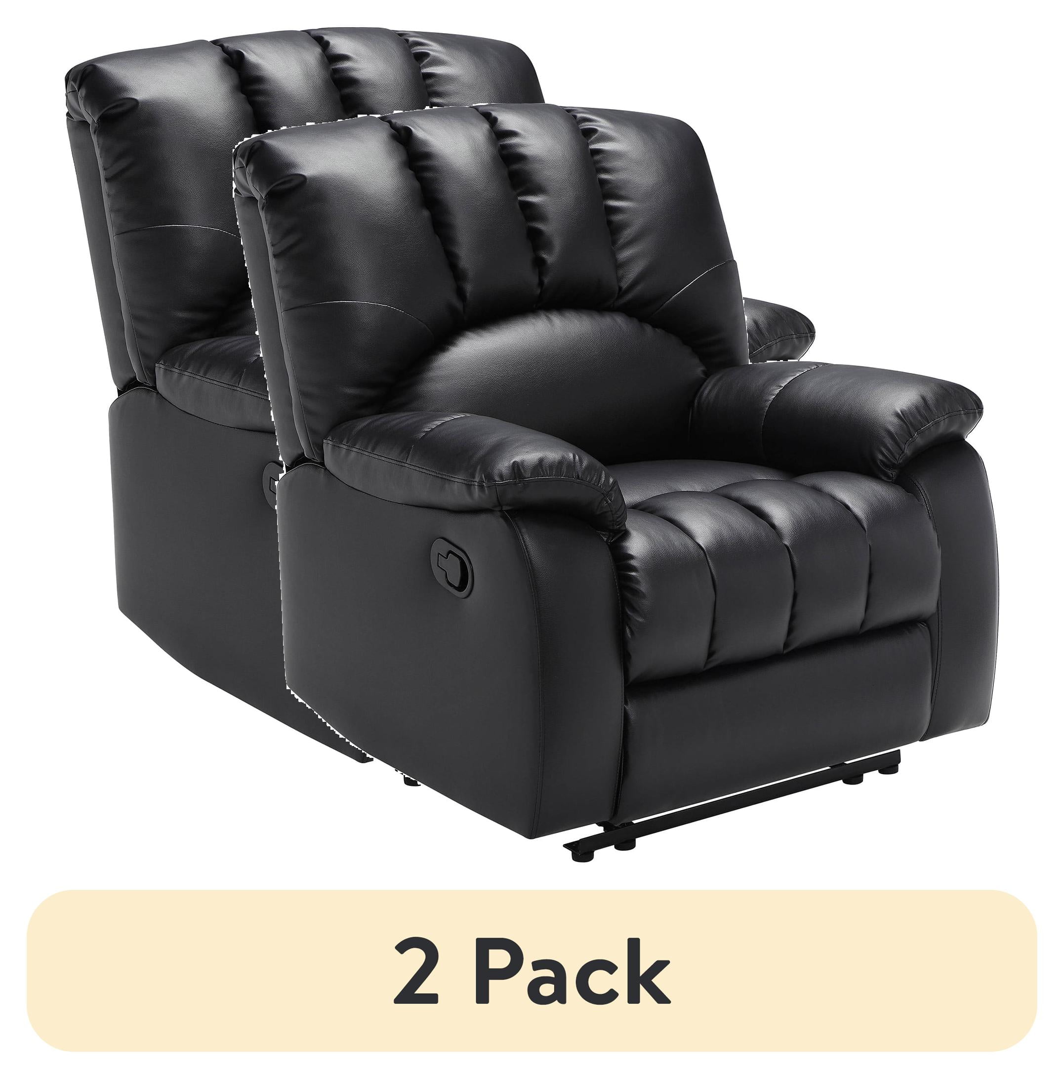 (2 pack) Mainstays Small Space Recliner with Pocketed Comfort Coils ...