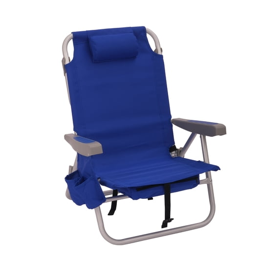 Free Shipping! Mainstays Reclining Lay Flat Beach Chair Blue ...