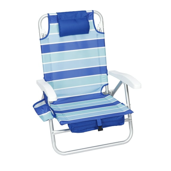 Free Shipping! Mainstays Reclining and Lay Flat Backpack Beach Chair, 8 ...