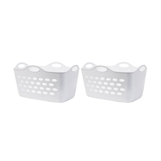 Mainstays Rectangular Flex Laundry Basket, 2 Pack - Walmart.com
