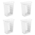 Mainstays Rectangular Open Plastic Hamper, for Narrow Spaces, White, 4 ...