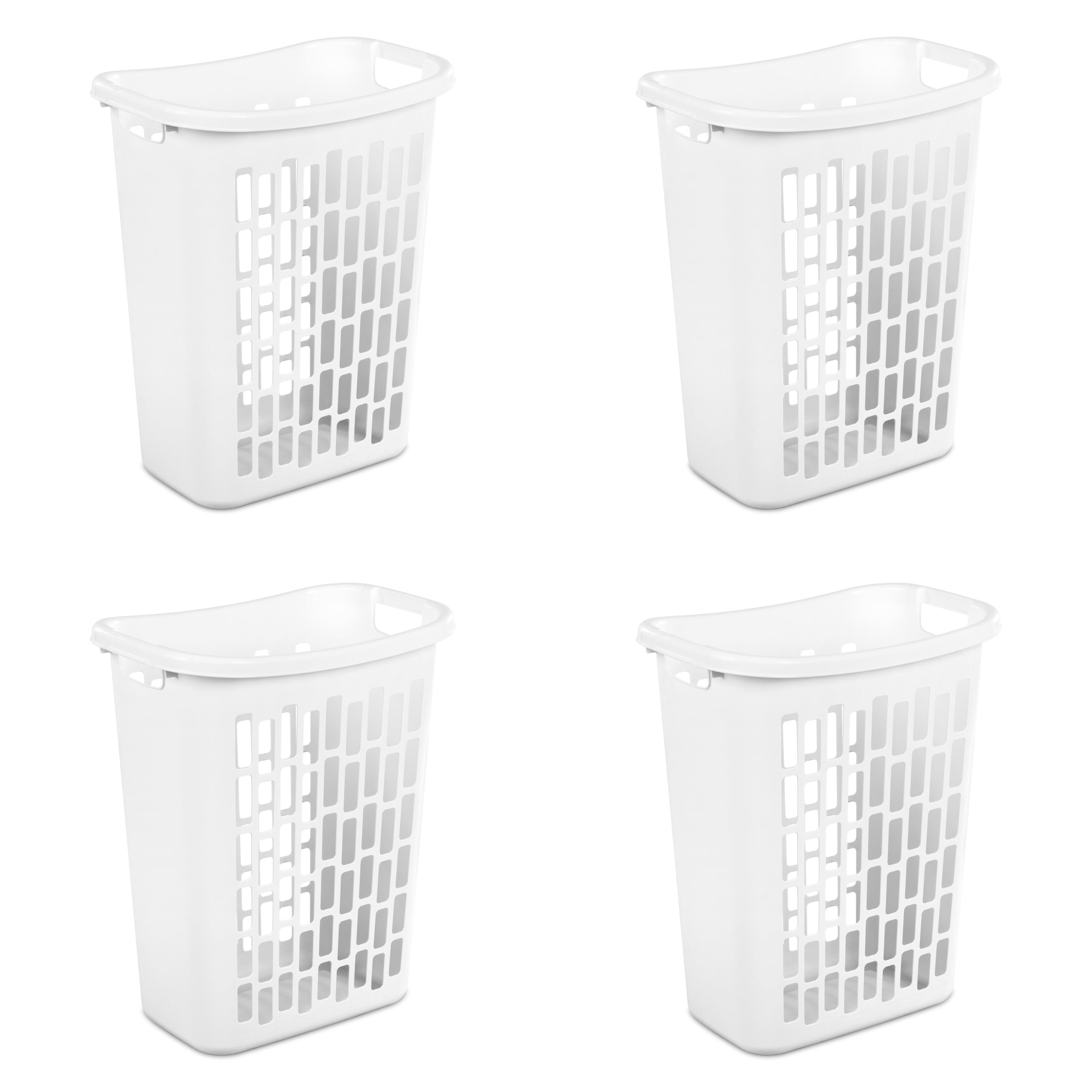 Mainstays Rectangular Open Hamper Plastic, White, Set of 4 - Walmart.com