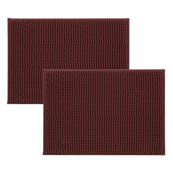 Mainstays Red 2-Piece Chenille Noodle Bath Rug Set 17"x24" - Walmart.com