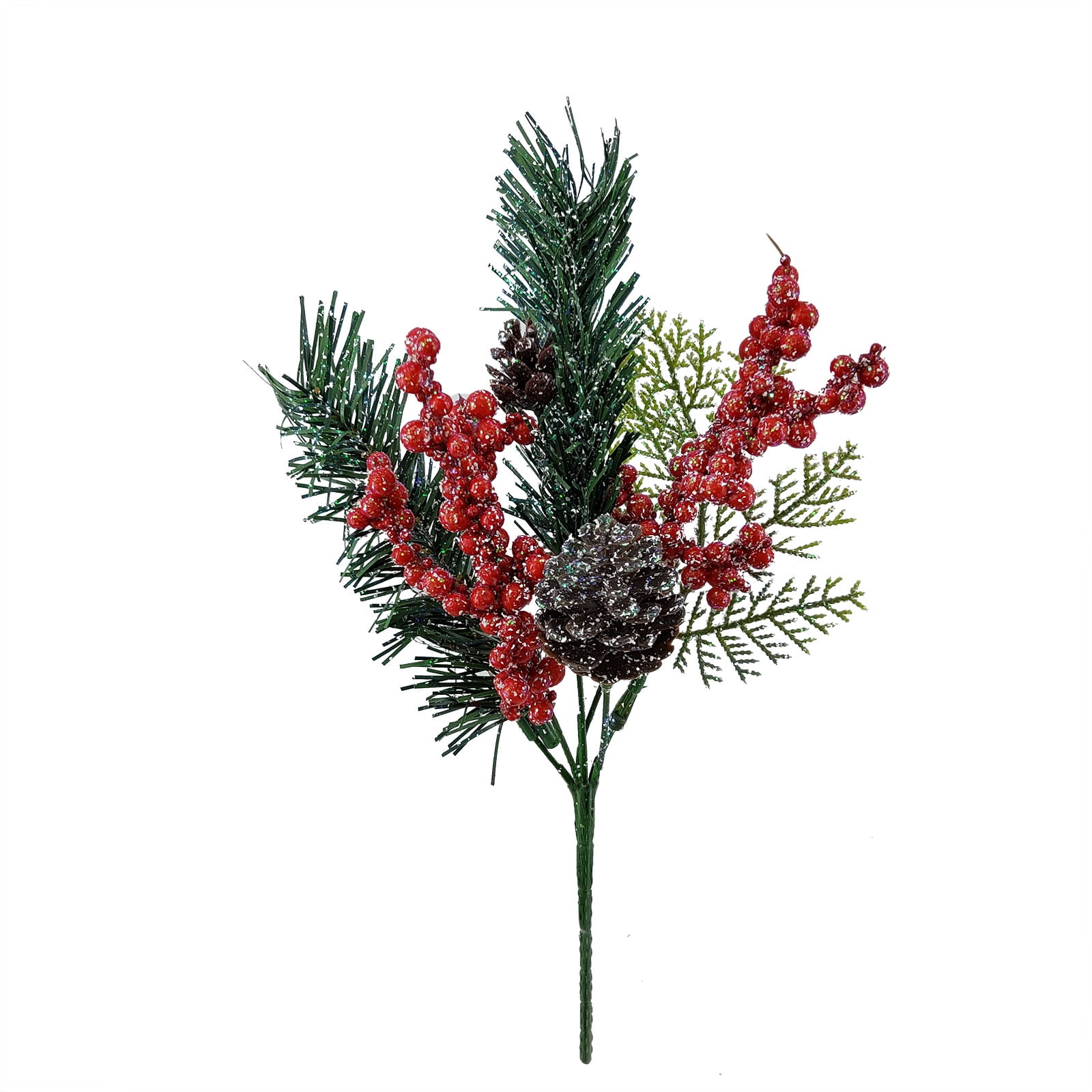 Mainstays 13.25" Height Indoor Artificial Polyethylene Red Berry Pine ...