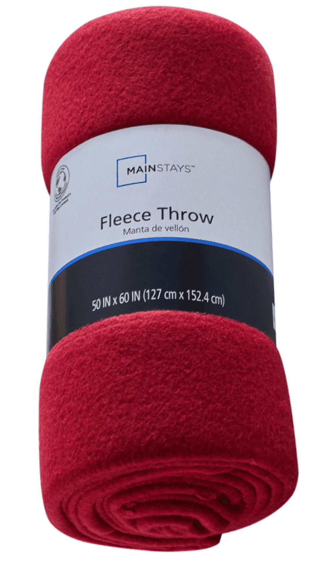 Mainstays Red Cozy Fleece Throw Blanket 50" x 60" - Walmart.com
