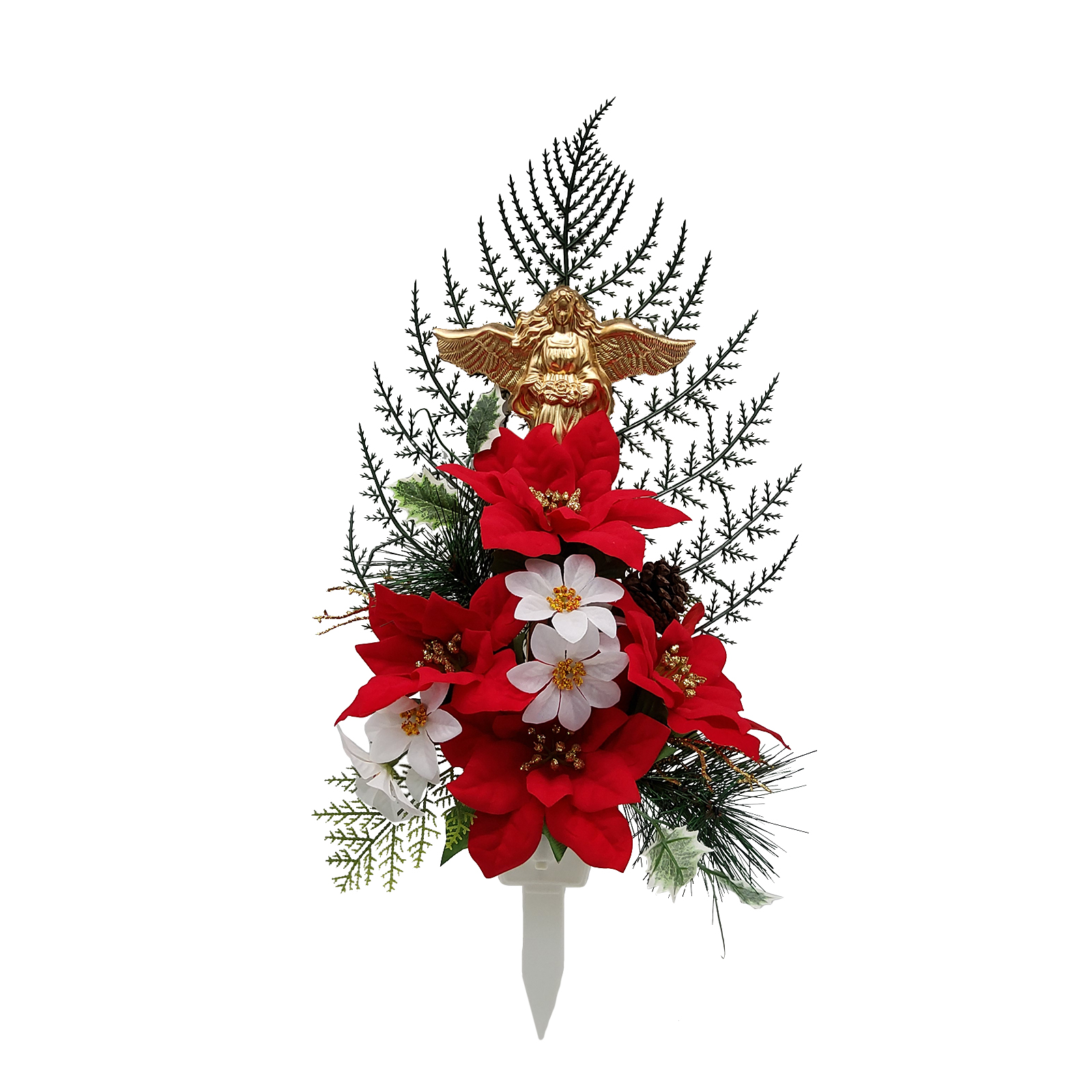 Mainstays Red Poinsettia Angel Stake - Walmart.com