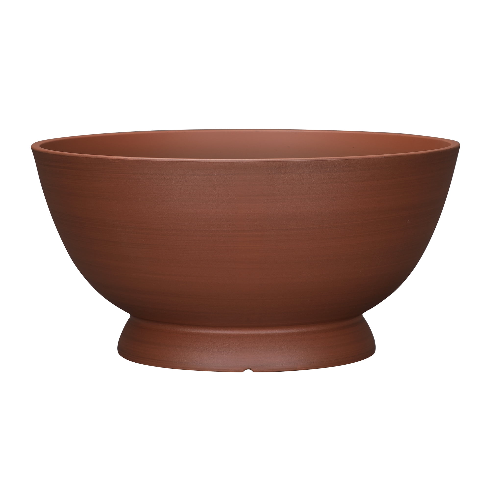 Mainstays Red Sienna Bowl Recycled Resin Planter, 18in x 18in x 8.9in ...