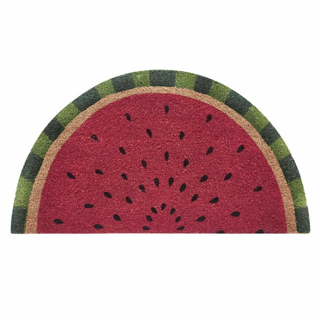 Mainstays Watermelon Half Circle Coir Doormat 17x30 for Front Door ...