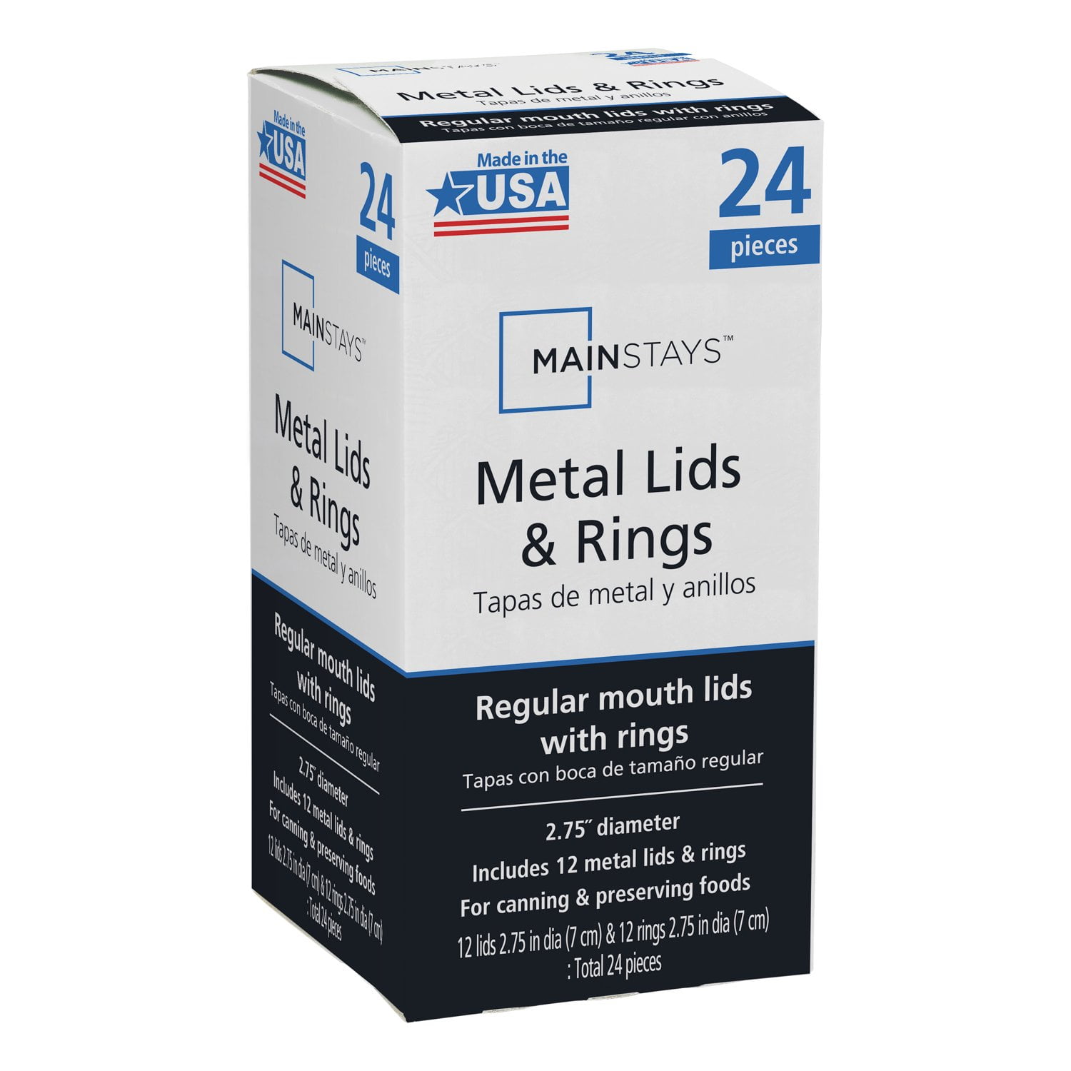 Brandclub - Mainstays Regular Mouth Lids with Rings, 12 Count