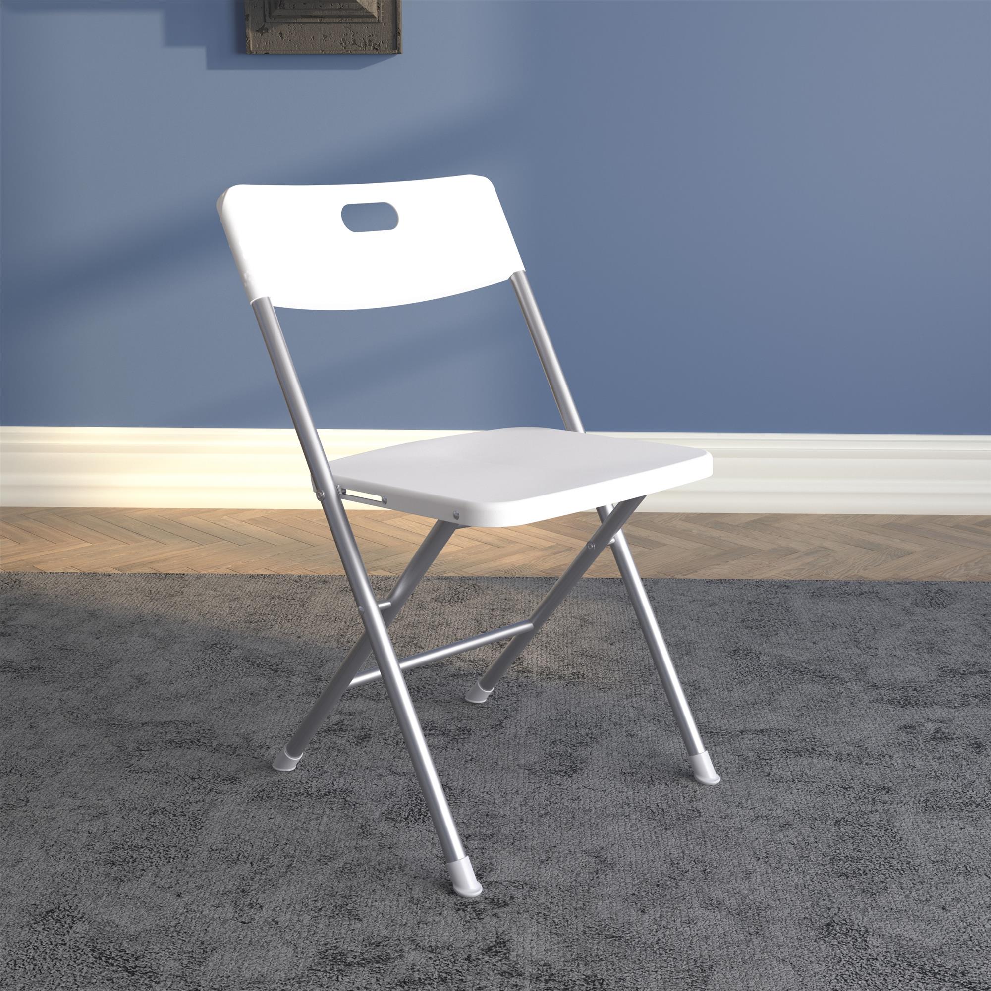 Mainstays Premium Resin Folding Chair, 4-Pack, White - Walmart.com