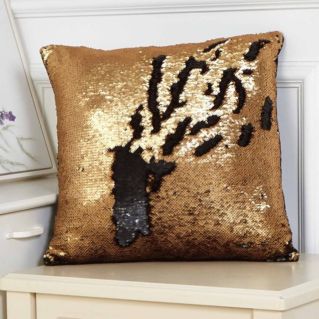 Mainstays Reversible 17â x 17â Sequin Sparkle Pillow - Walmart.com