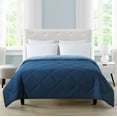 Mainstays Reversible Microfiber Comforter, Navy, TXL, Adult, Unisex ...