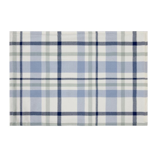 Mainstays Reversible Placemat - 14” x 19” - Blue Multi - 100% Polyester ...
