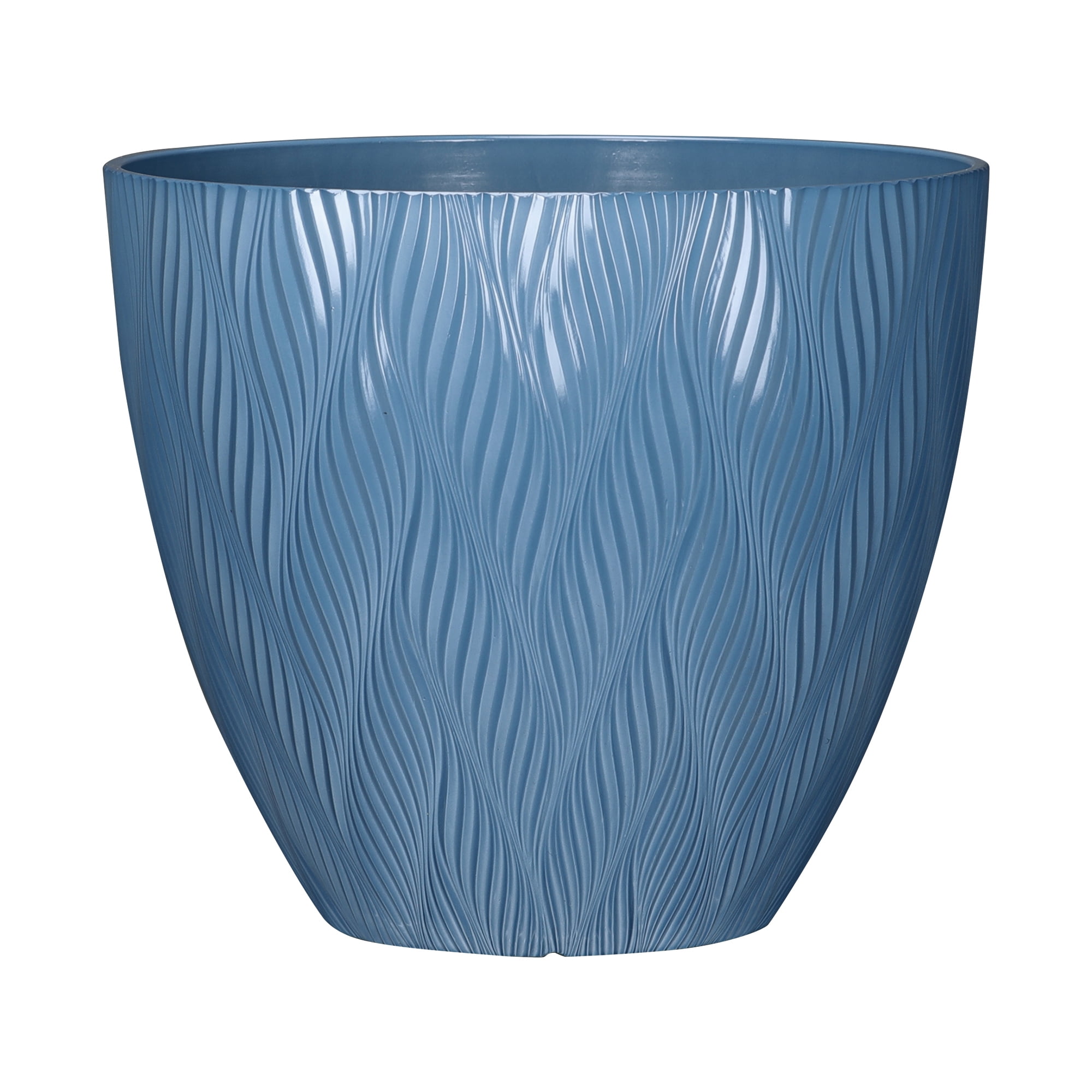 Mainstays Blue Recycled Resin Outdoor Indoor Planter, 12x12x10.4 inches ...