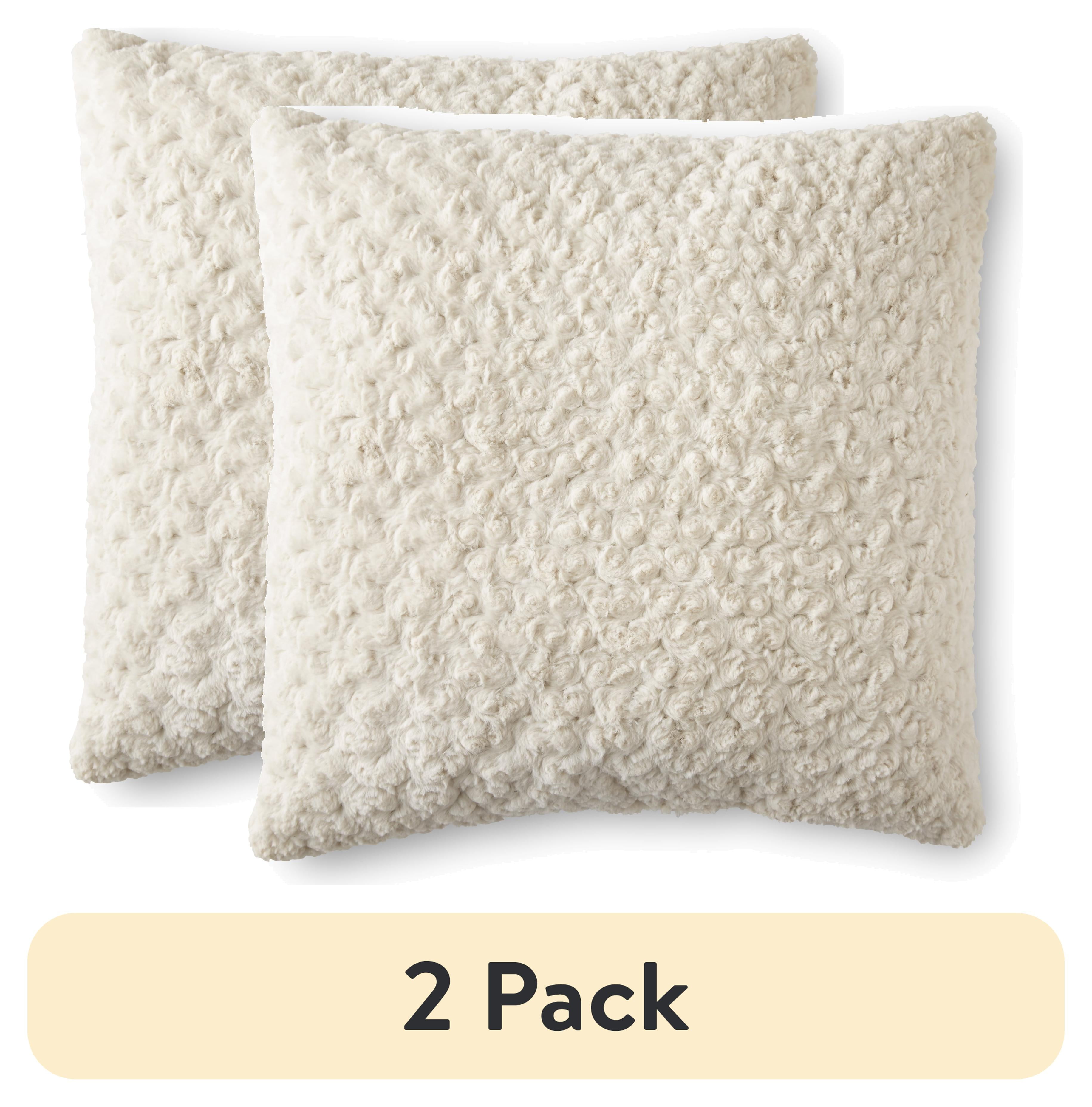 (2 pack) Mainstays Rosette Plush Decorative Square Throw Pillow, 22" x ...