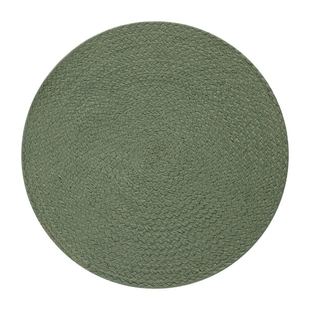 Mainstays Round Braided Placemat - Hedge Green - 14" Diameter ...