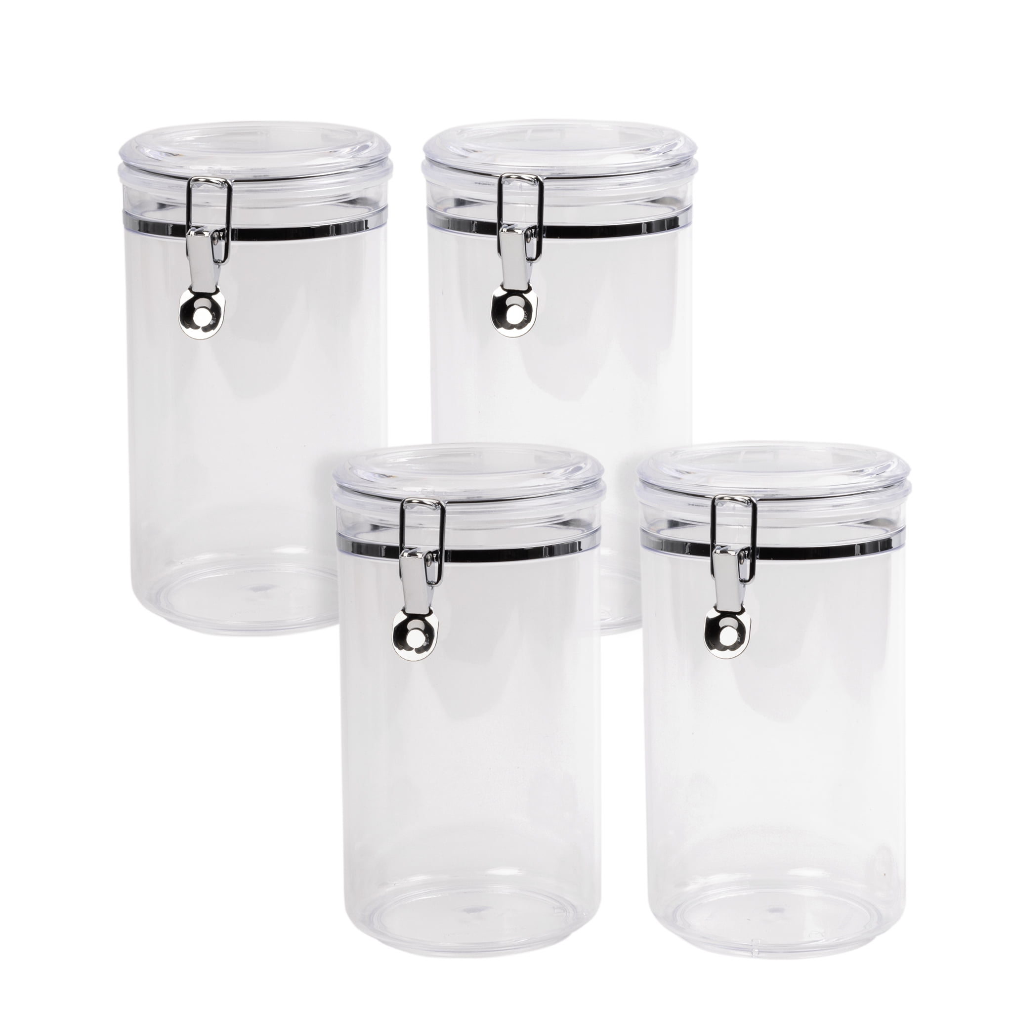Mainstays Round Plastic Food Storage Canister - Large - 5.12” W x 6.5 ...