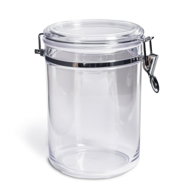 Mainstays Round Plastic Food Storage Canister - Medium- 5.12” W x 6.5 ...