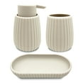 Mainstays Rubberized Plastic Ribbed 4-Piece Bathroom Accessories Set ...