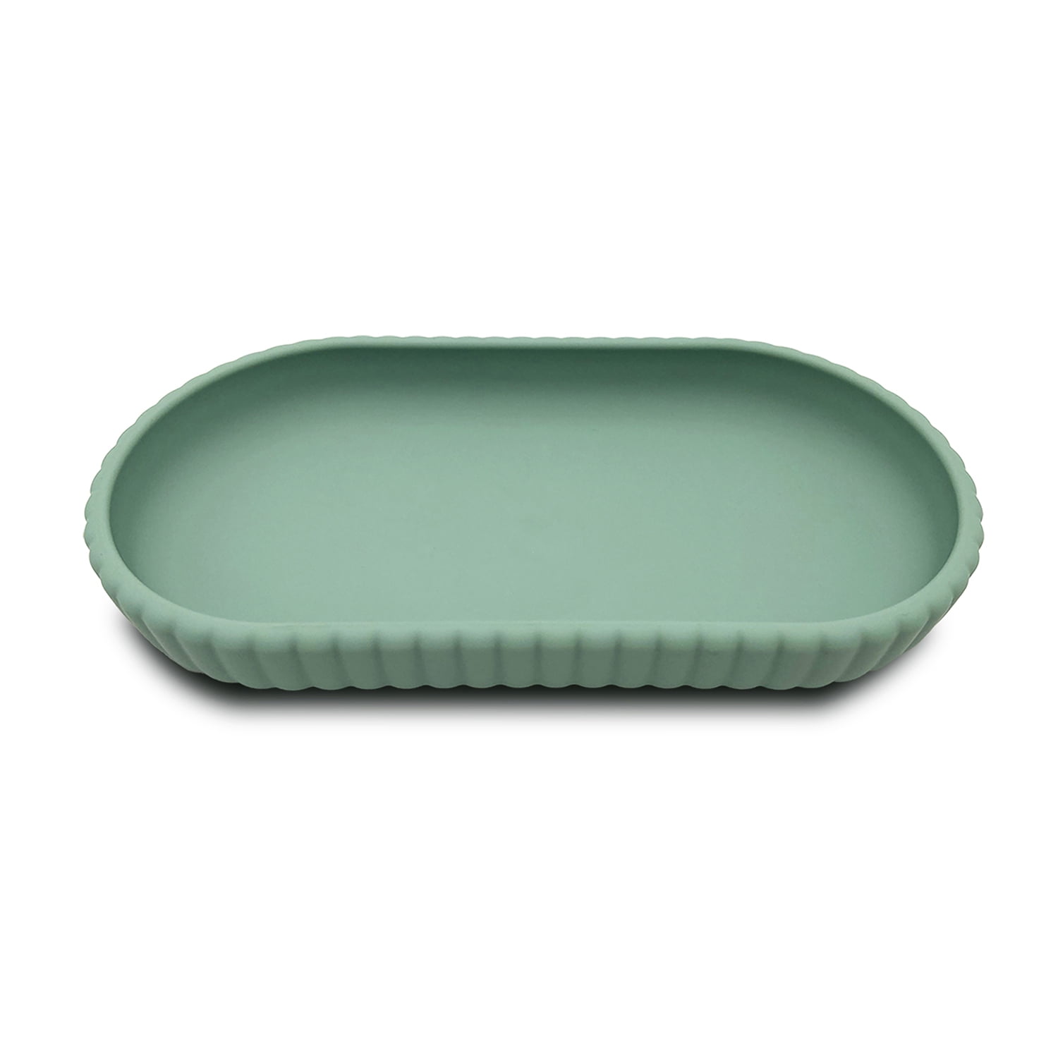 Mainstays Rubberized Plastic Ribbed Accessory Tray Green for Bathroom ...