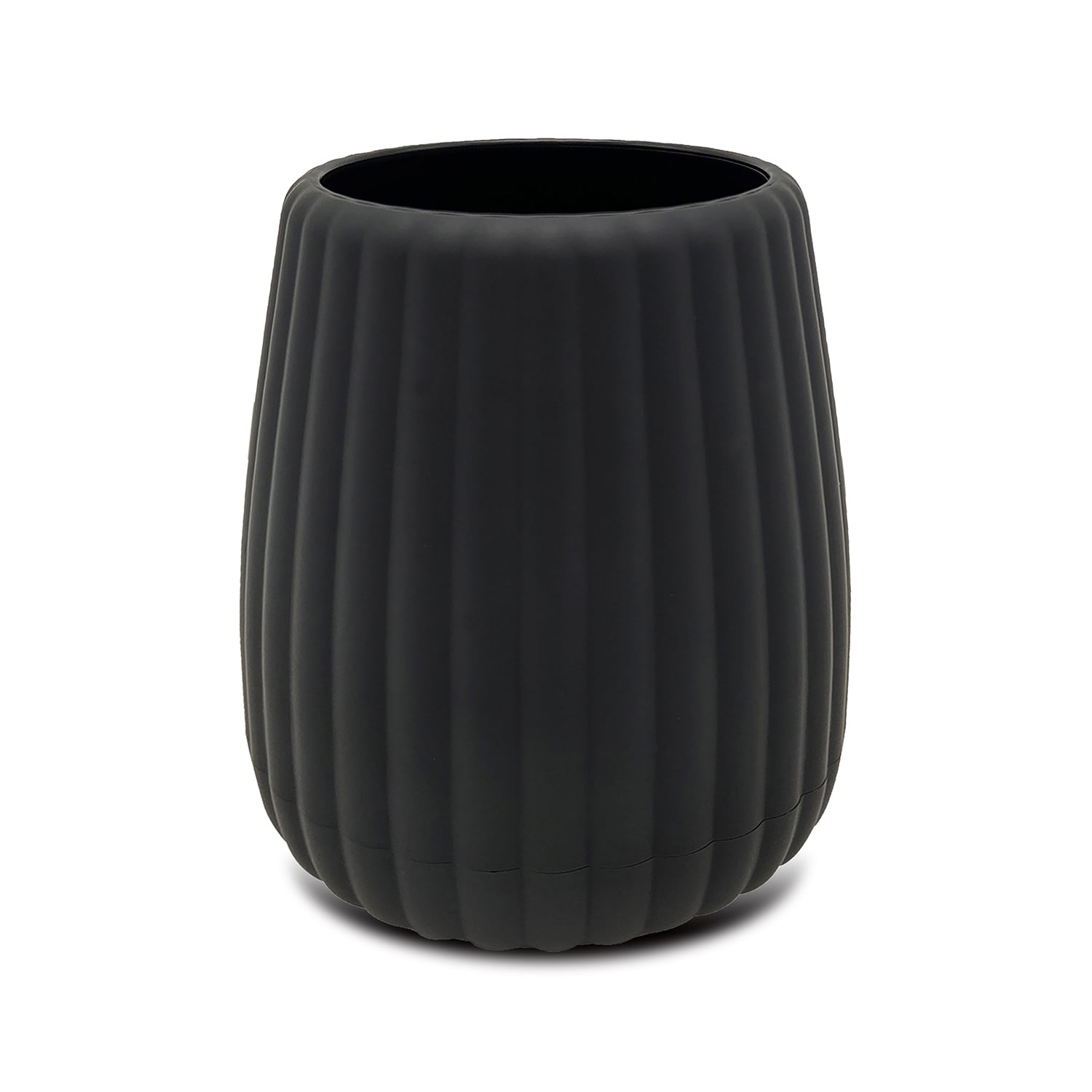 Mainstays Rubberized Plastic Ribbed Toothbrush Holder Black, Large ...