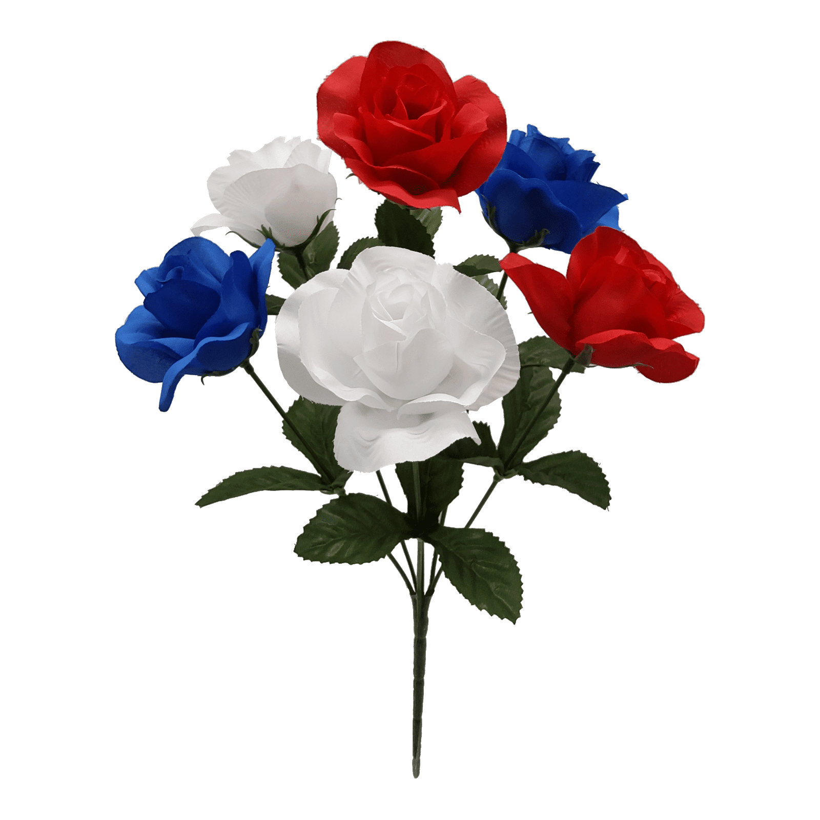 Mainstays Rwb Rose Pick With Leaves Artificial Flower - Walmart ...