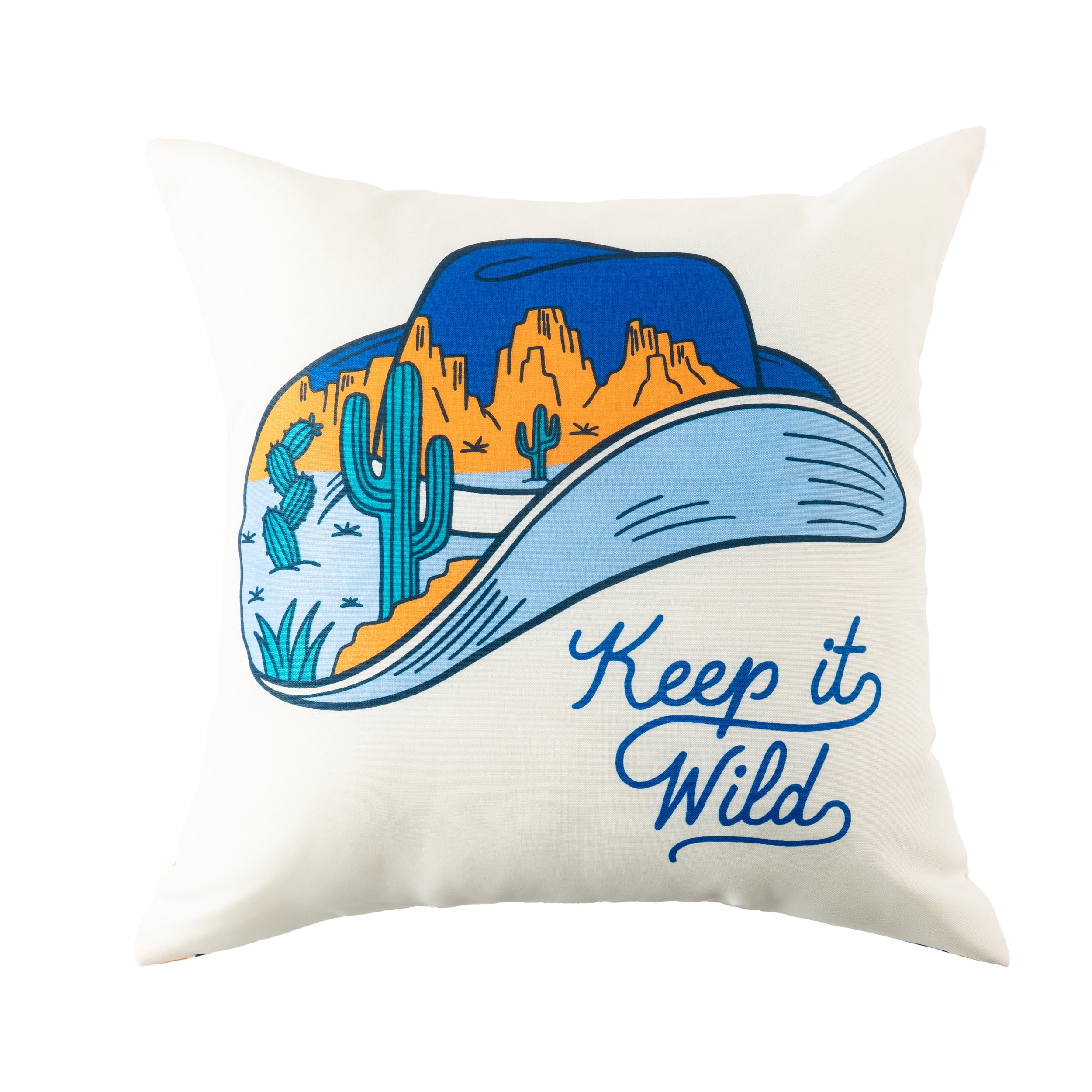 Mainstays SW Keep Wild Reversible Outdoor Throw Pillow 16 Inch ...