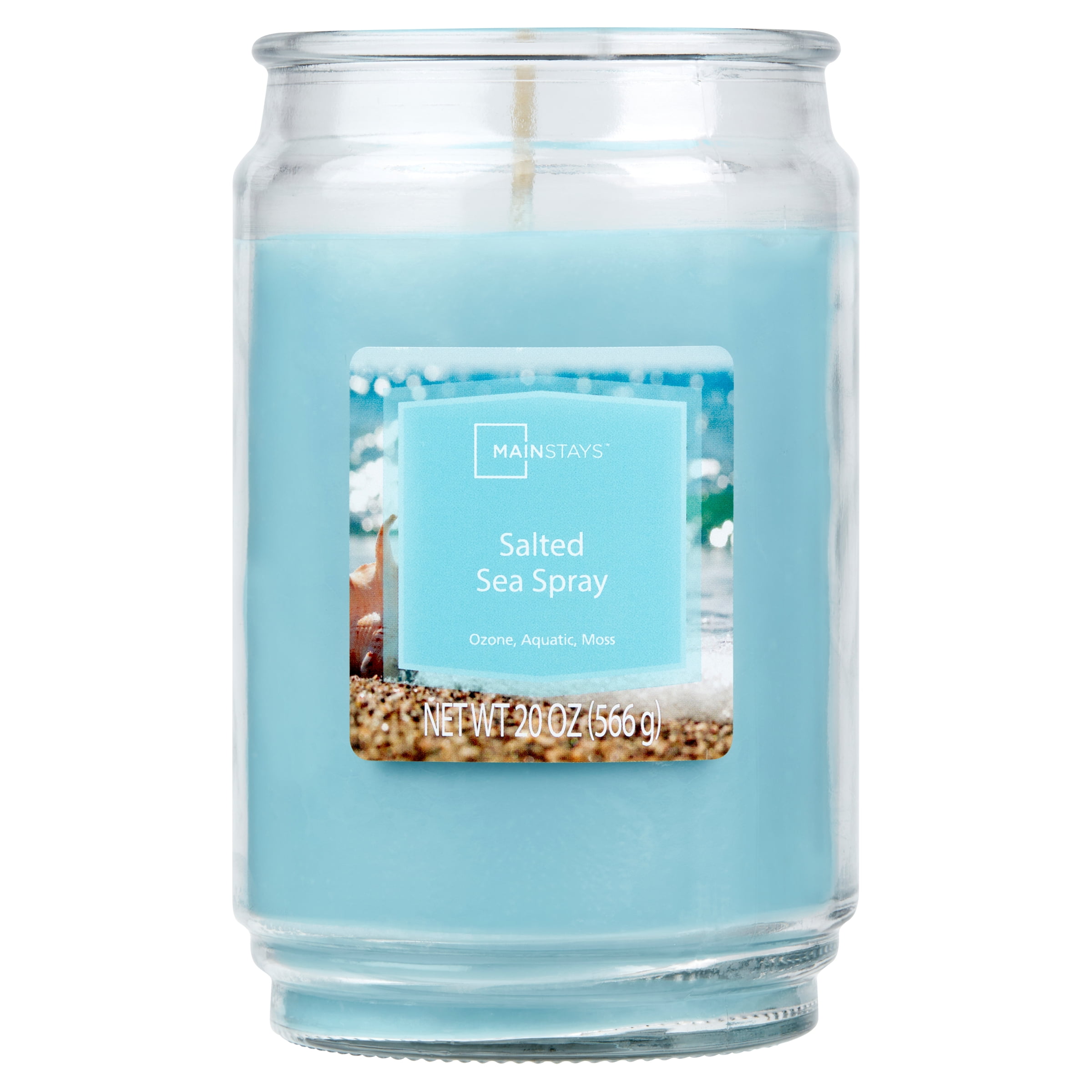 Mainstays Salted Sea Spray Scented Candle 20 oz with Coastal Marine ...