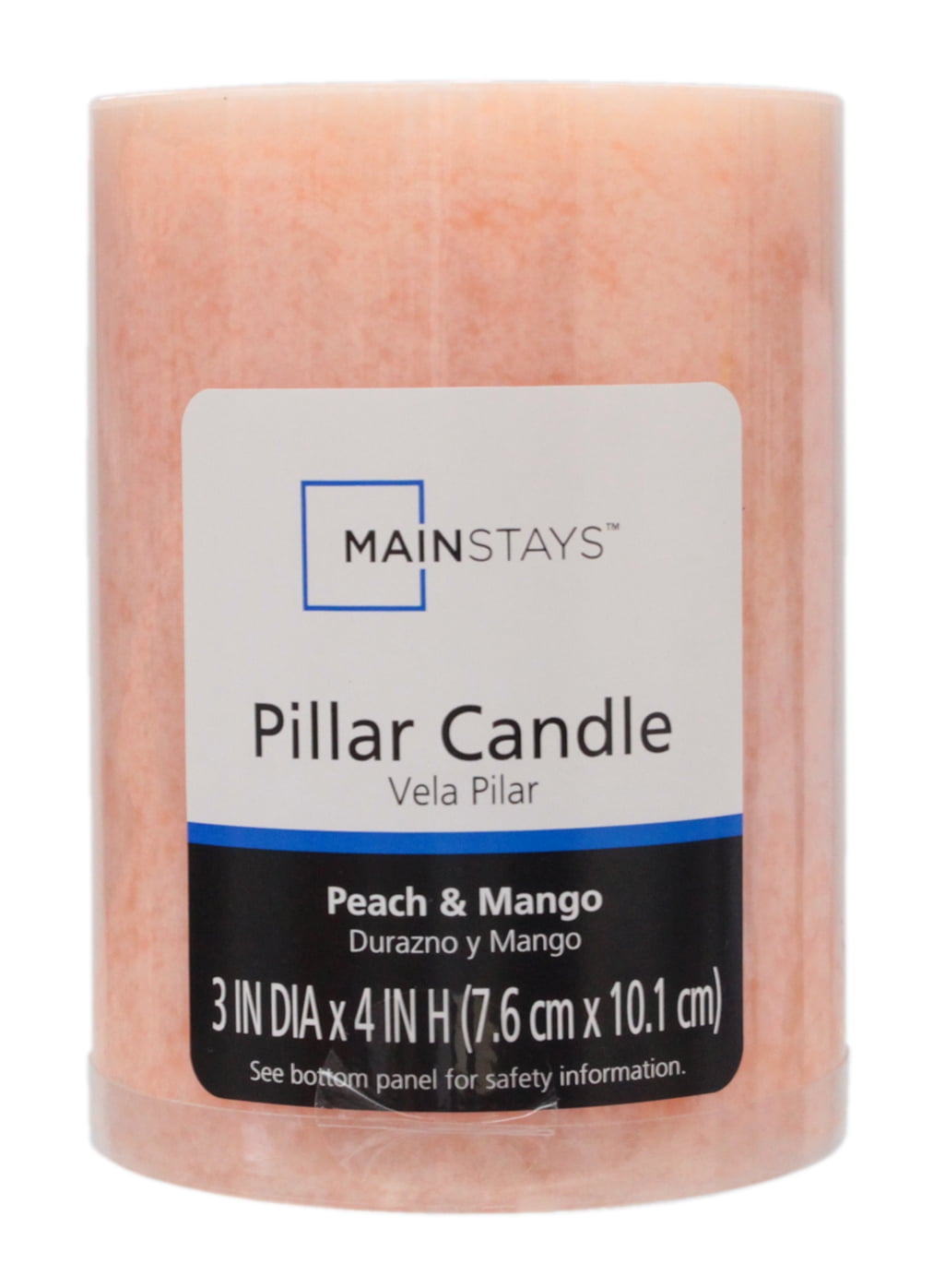 Mainstays Scented Mottled Pillar Candle - Peach scent - Walmart.com