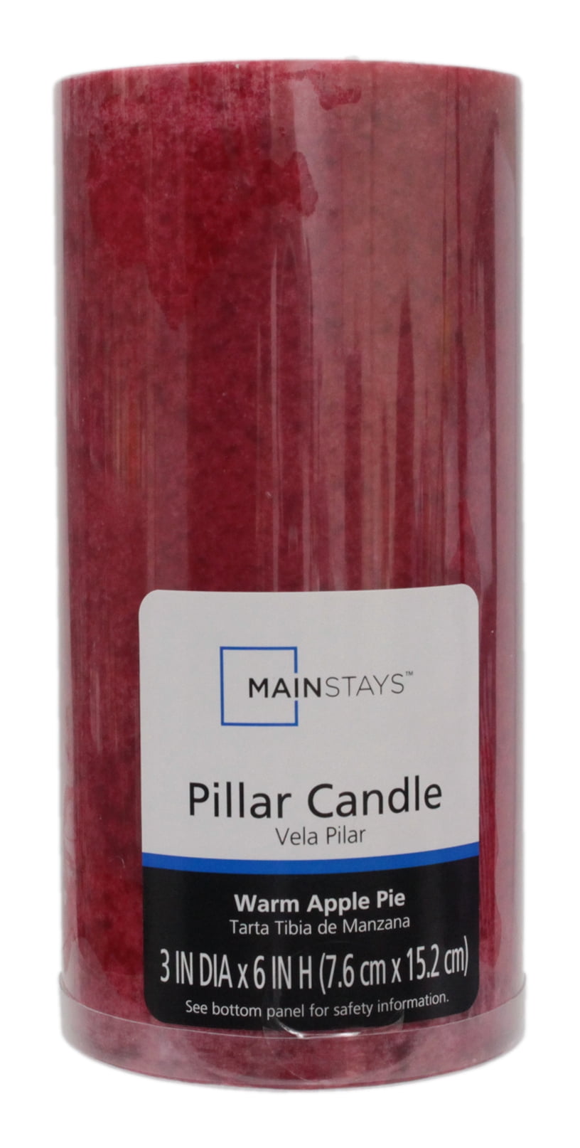 Mainstays Scented Mottled Pillar Candle, 3 x 6 inches, Red, Warm Apple ...
