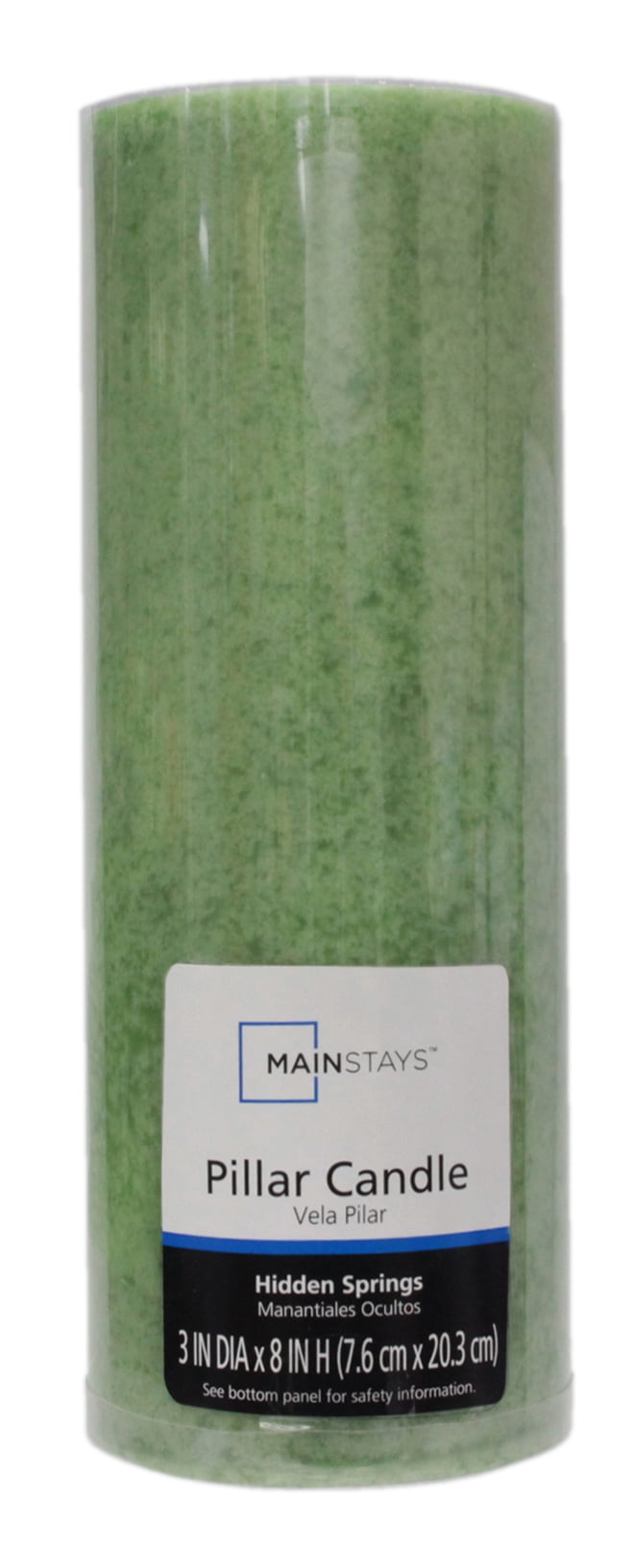 Mainstays Scented Mottled Pillar Candle, 3 x 8 inches, Green, Hidden ...