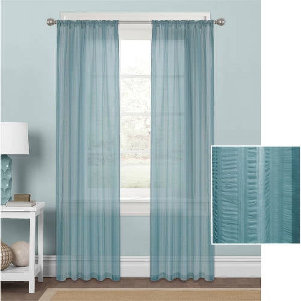 Mainstays Seersucker Textured Sheer Window Curtain Panel - Walmart.com