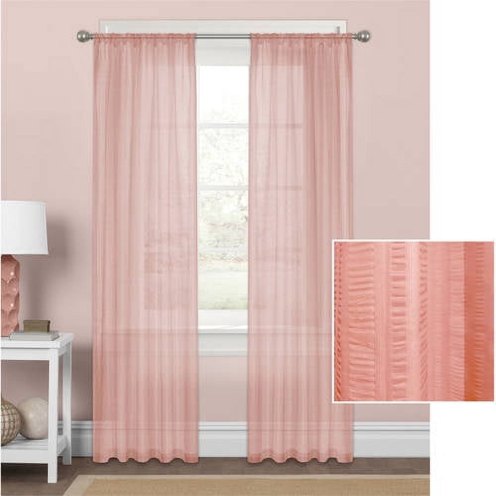 Mainstays Seersucker Textured Sheer Window Curtain Panel - Walmart.com