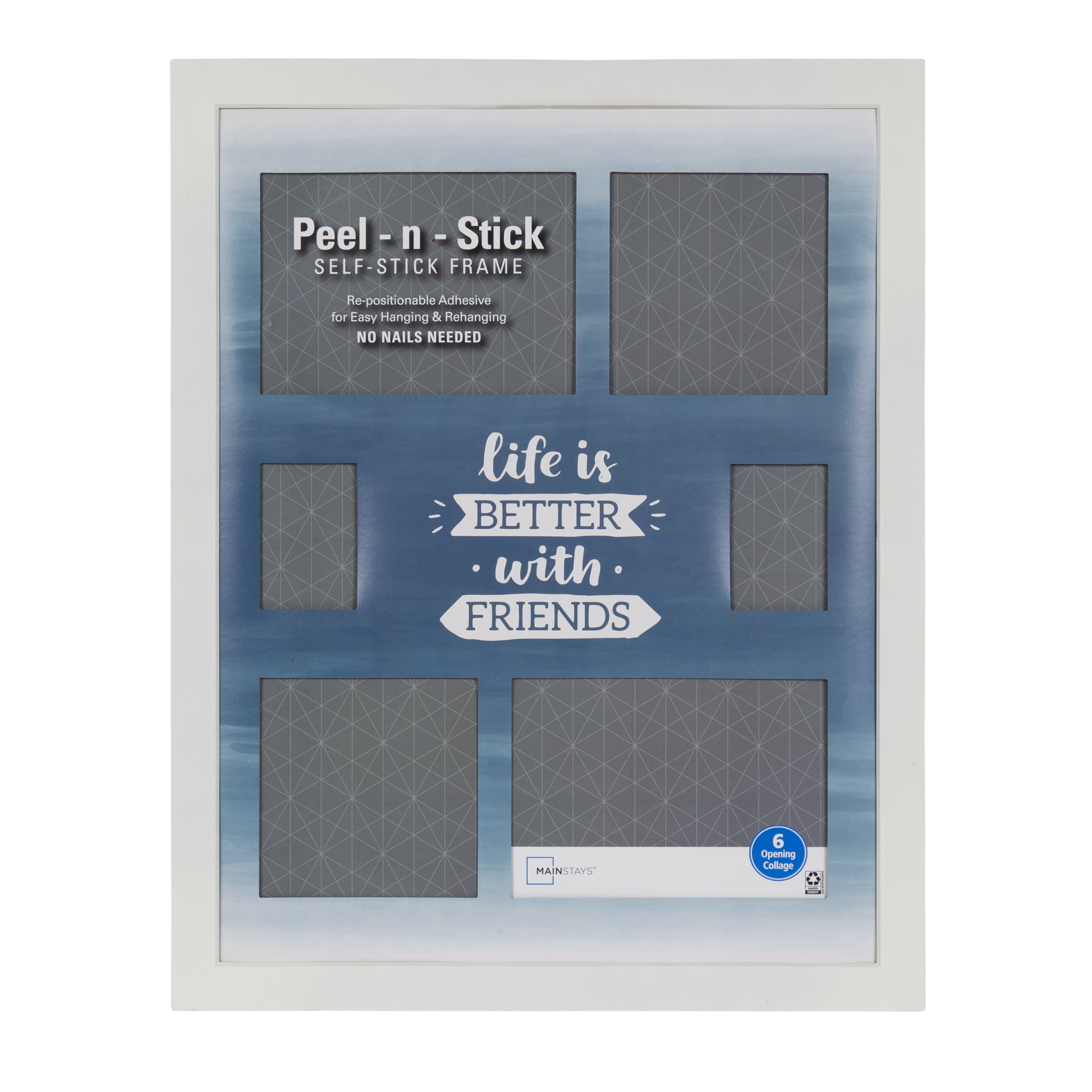 Mainstays Self Stick Collage Frame Holds 6 Photos - Walmart.com