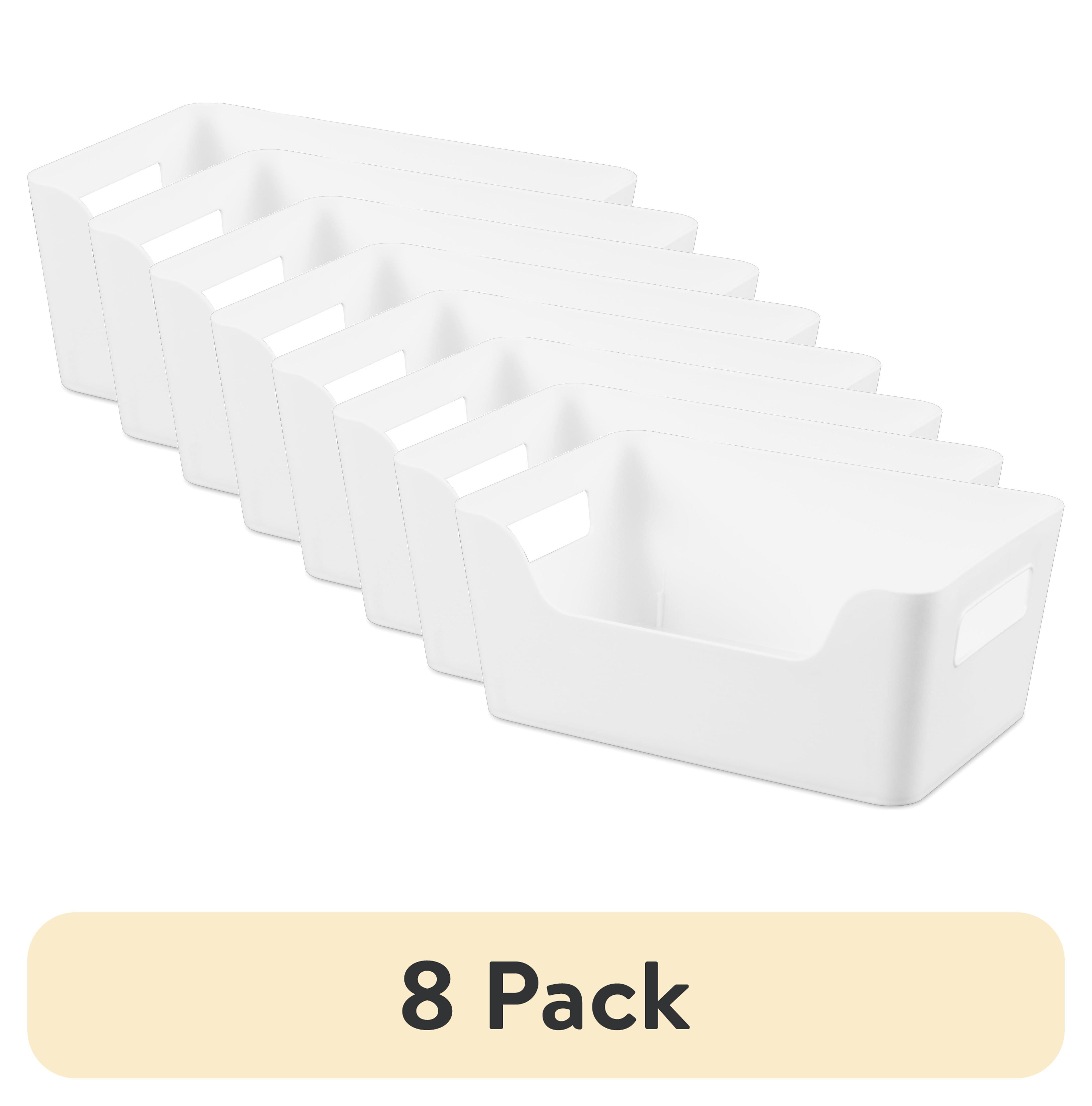 (8 pack) Mainstays 2-Pack Small Easy Access Bins Plastic, White ...