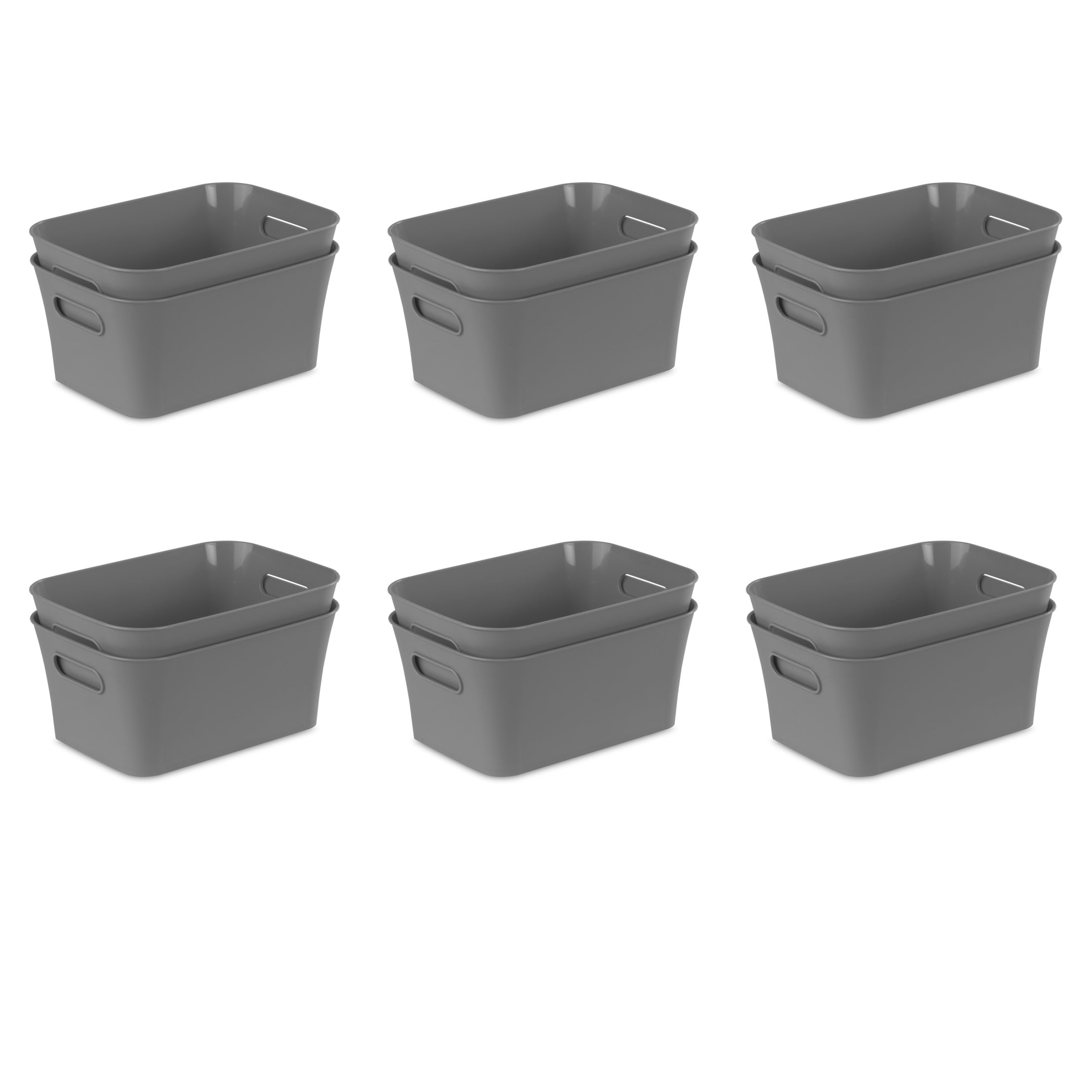 Mainstays Set of (2) Small Bins, Open Plastic Storage Containers ...