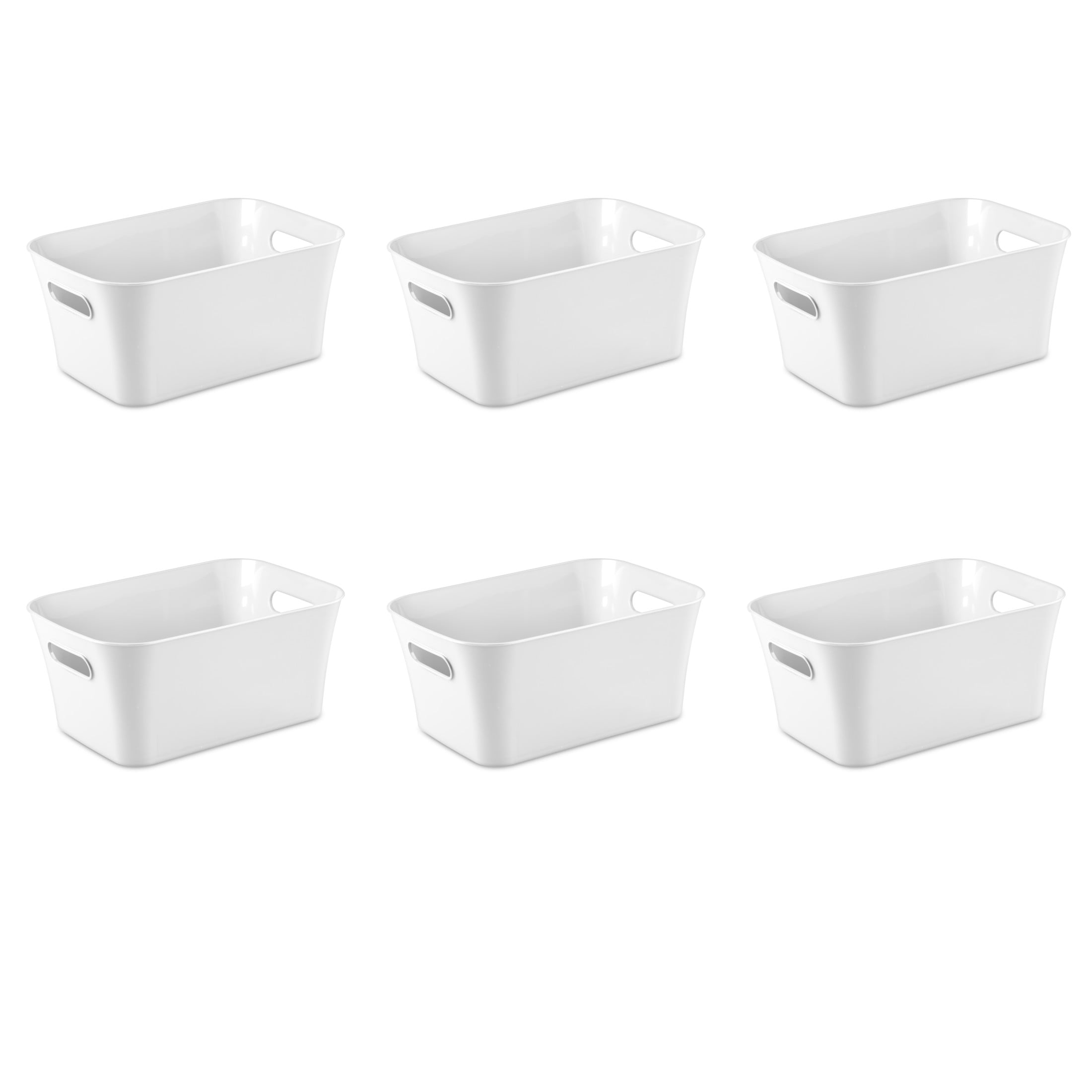 Mainstays Set of (2) Small Bins, Open Plastic Storage Containers ...