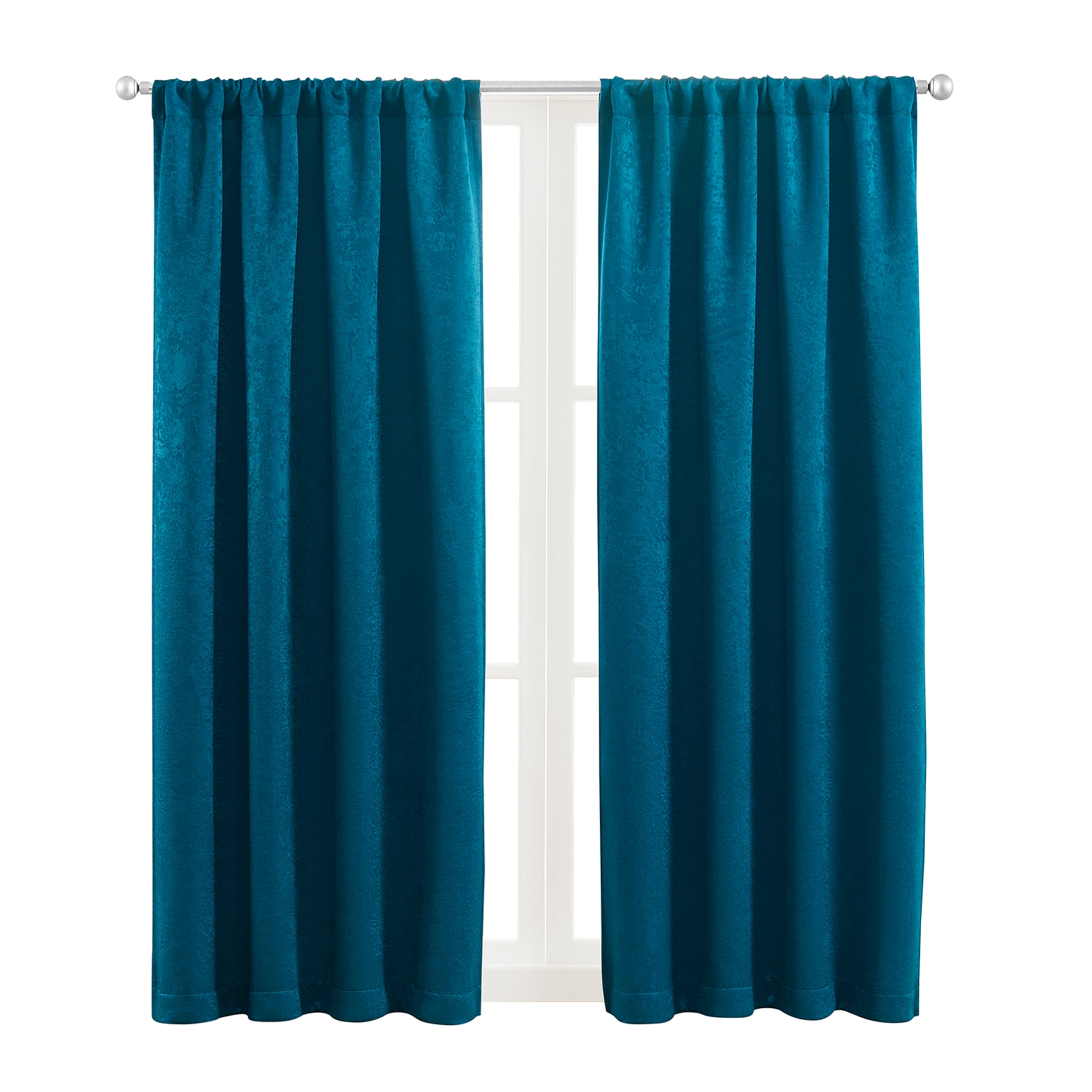 Mainstays Shimmer Teal Blackout Curtain Panels - Walmart.com