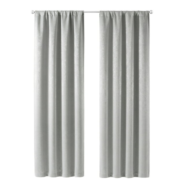 Mainstays Shimmer Rod Pocket Blackout Curtains, Set of 2, Gray, 37" W x ...