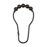 Mainstays Bathroom Plastic Roller Shower Curtain Rings, White, Set of ...