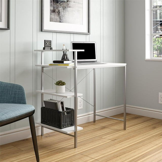 Mainstays Side Storage Desk - White - Walmart.com