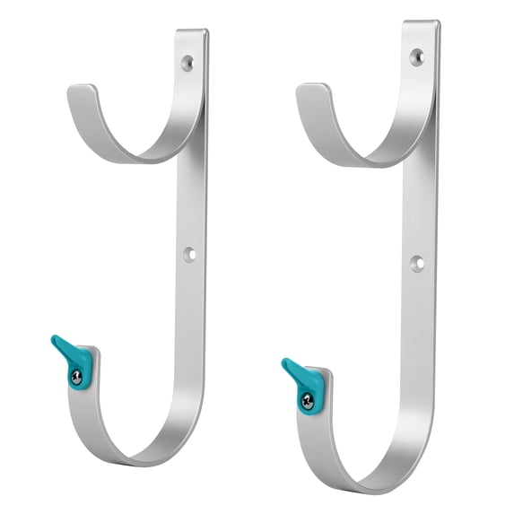 Mainstays Silver Aluminum Accessory Hooks - 2 per pack - 9 in x 1.5 in ...