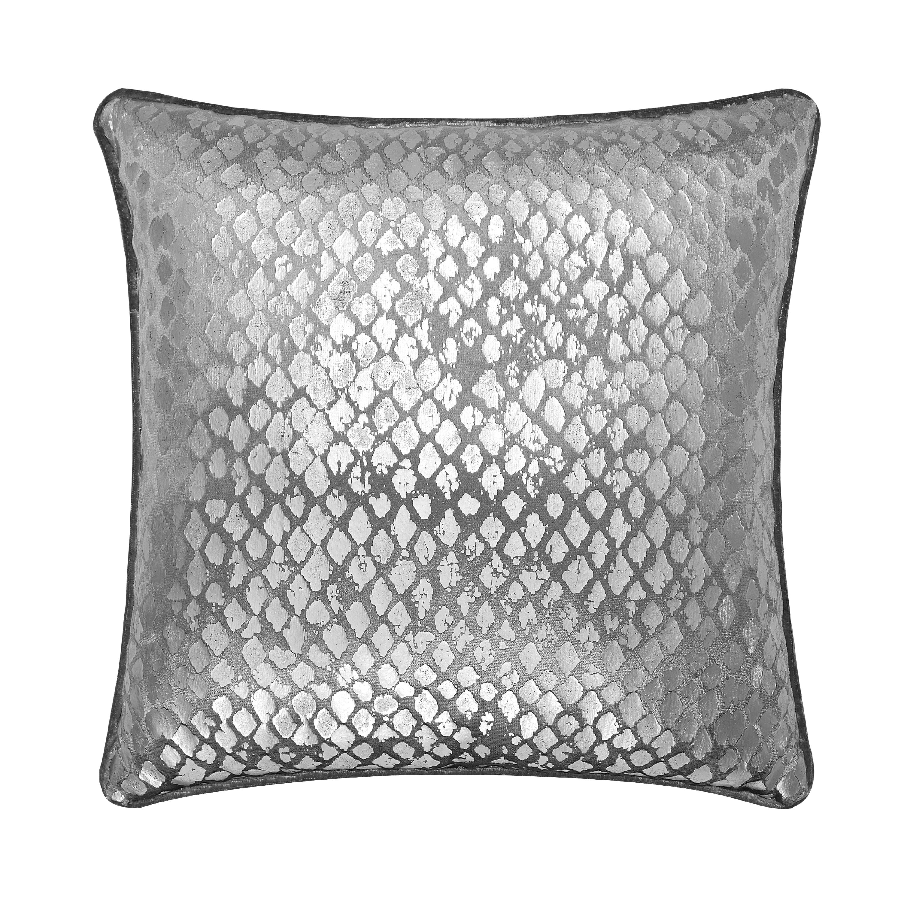 Mainstays Silver Distressed Foil Metallic Throw Pillow - Walmart.com