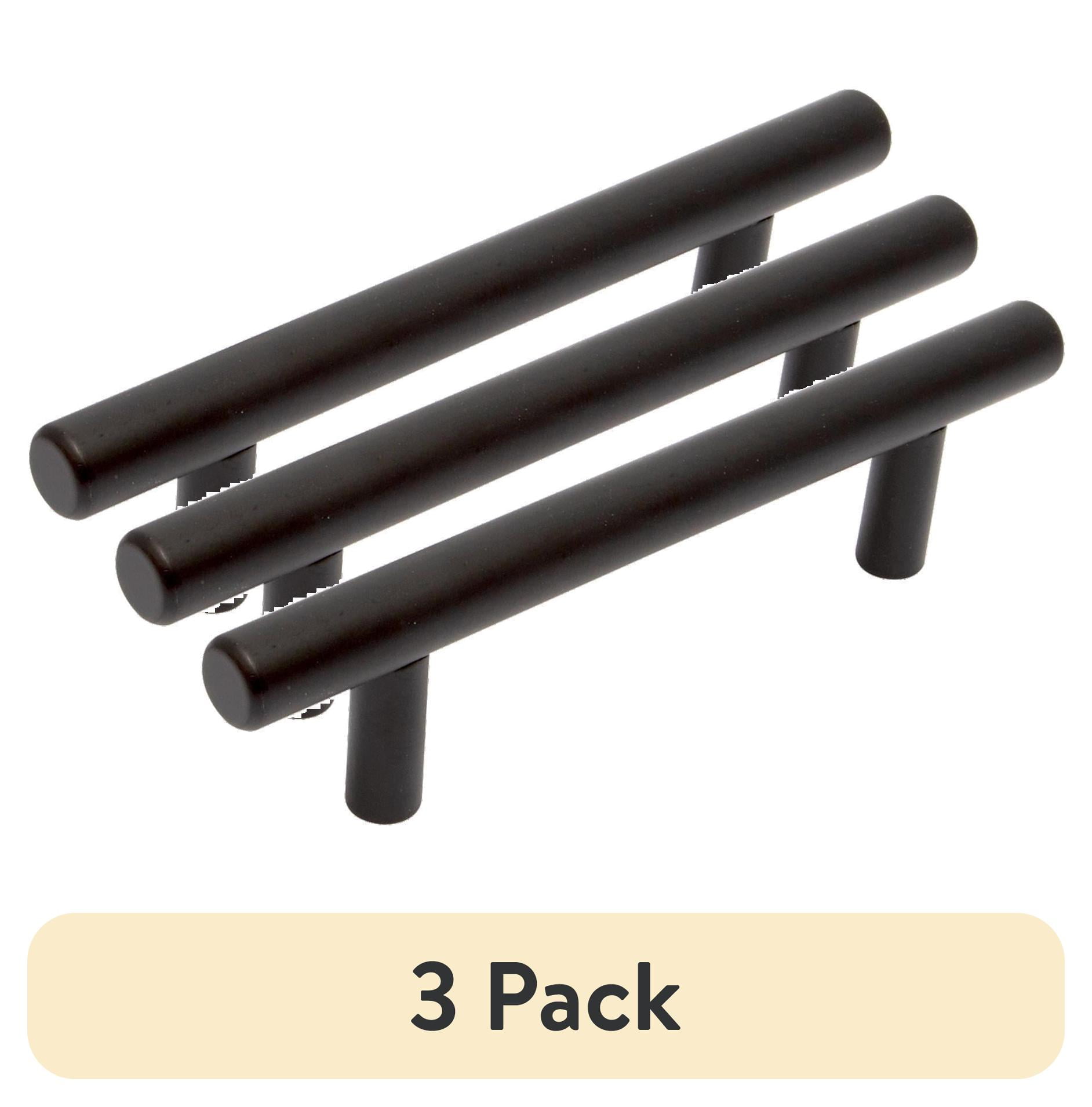 (3 pack) Mainstays Simple Round 3 in. (76 mm) Matte Black Cabinet ...