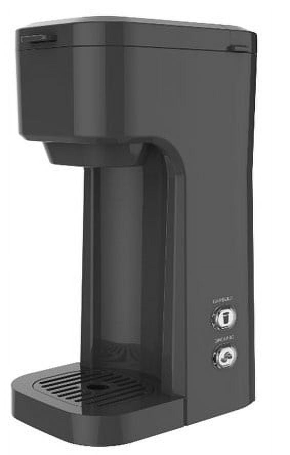 Mainstays Black Matte Single Serve Coffee Maker, Brew with Ground ...