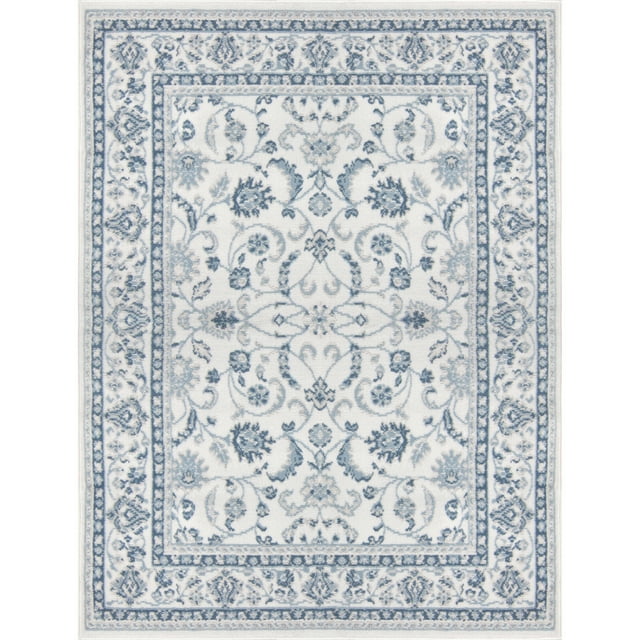 Mainstays Slate Blue Floral, Indoor Area Rug, 4'11" x 6'6" - Walmart.com